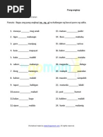 Filipino 5 - Sanhi at Bunga Worksheet | PDF