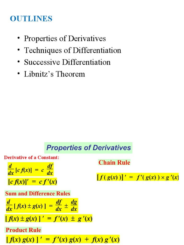 Lecture-04 Techniques of Differentiations Successive Differentiation ...