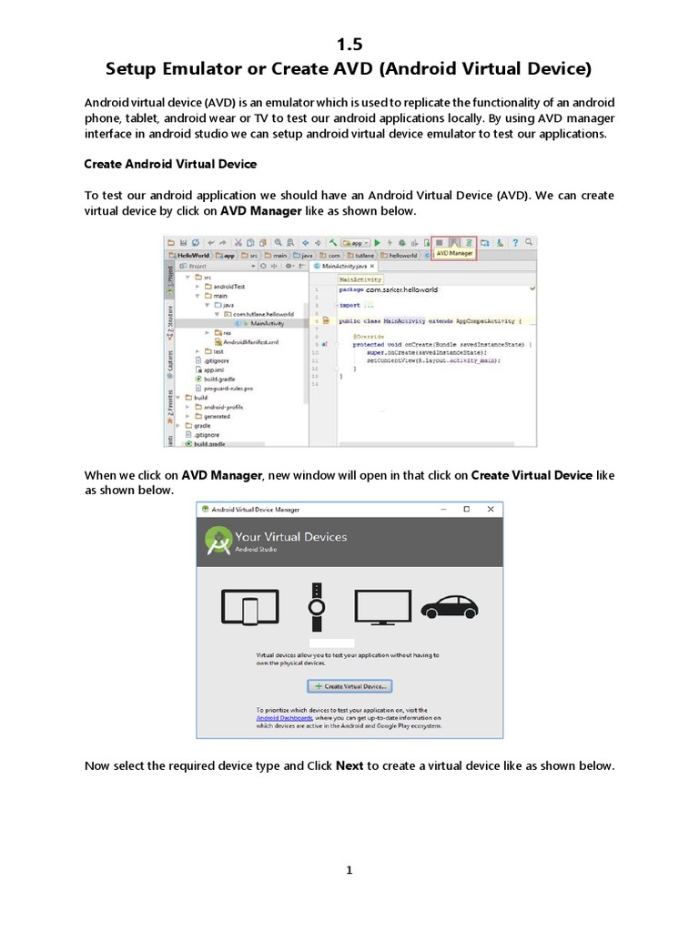 1.5. Setup Emulator or Create AVD | PDF
