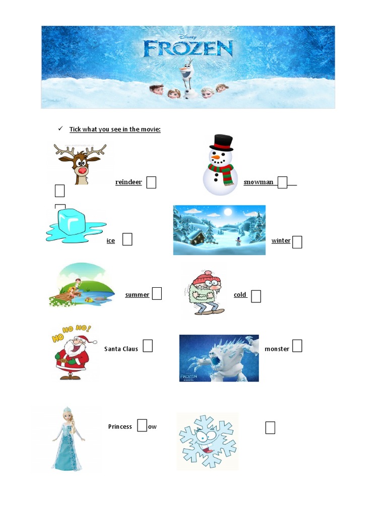 Frozen Movie Lower Level Worksheet | PDF