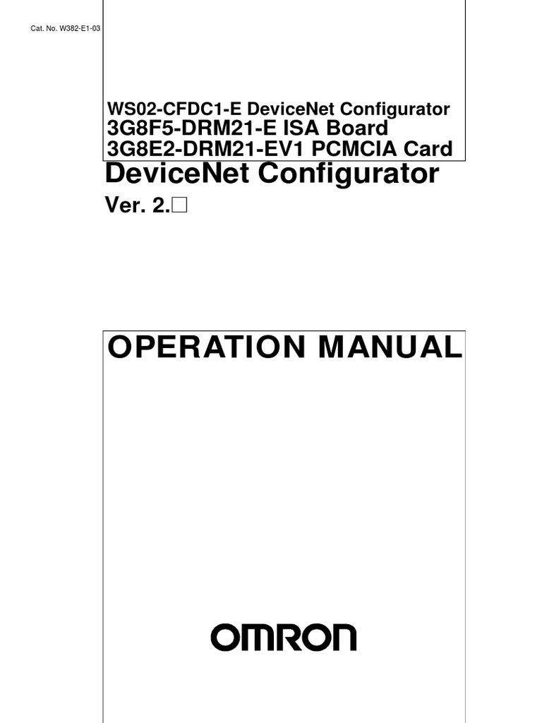 Devicenet Configurator: Operation Manual | PDF