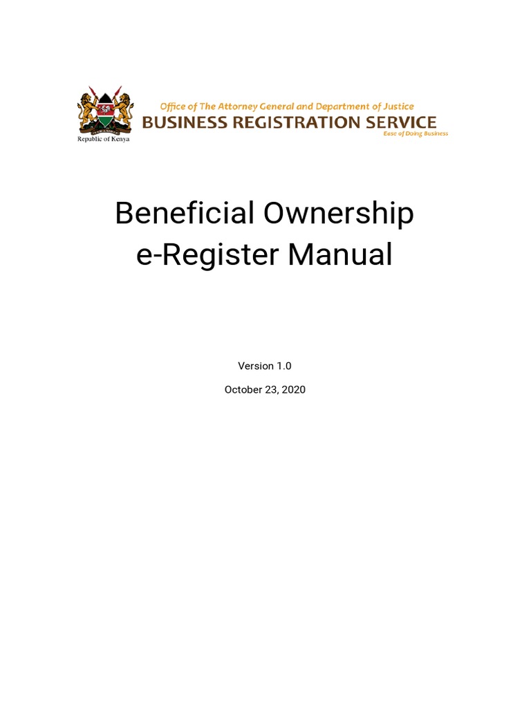Beneficial Ownership e-Register Guide | PDF | Cyberspace | Computing