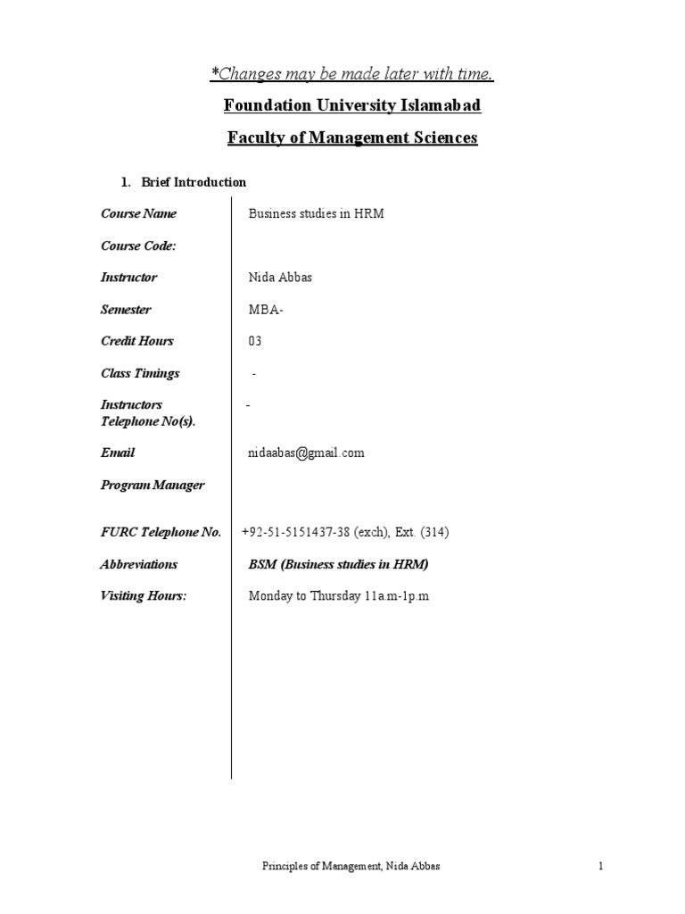 Business Studies - Course Outline | PDF | Performance Appraisal | Human ...
