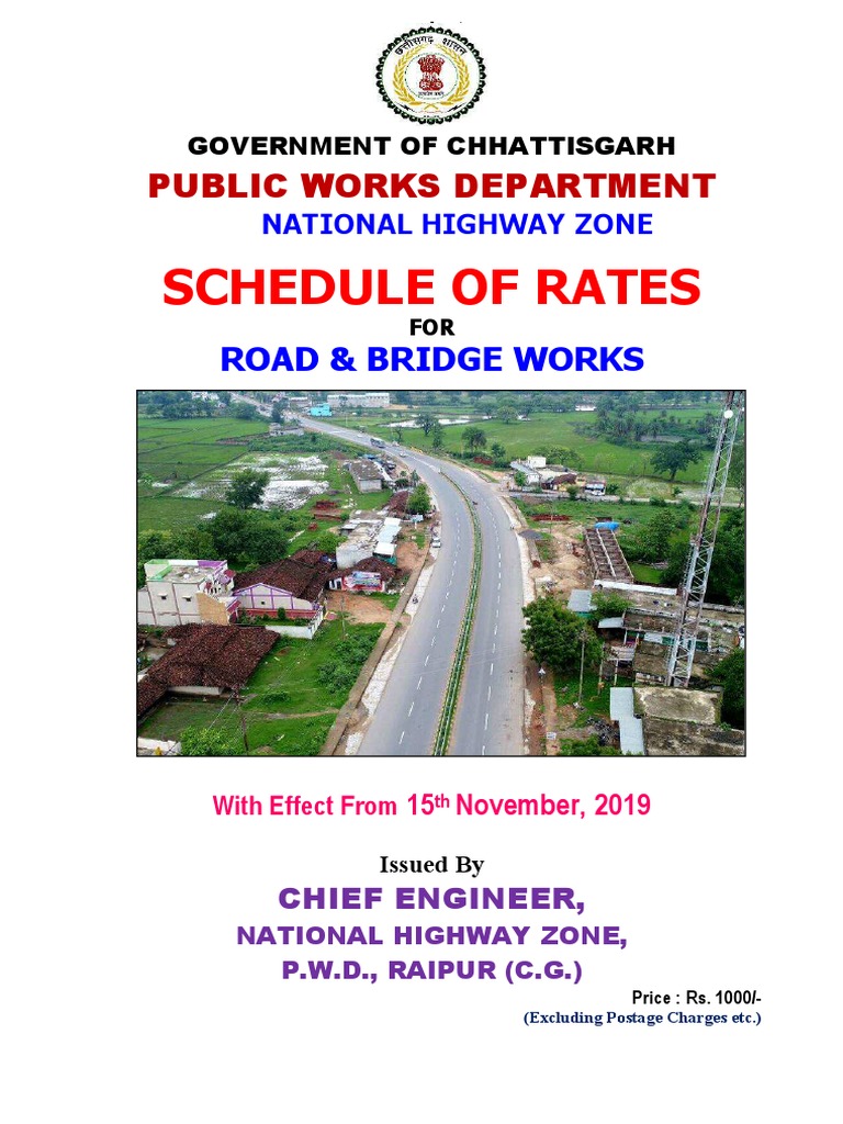 Schedule of Rates: Public Works Department | PDF | Asphalt | Concrete