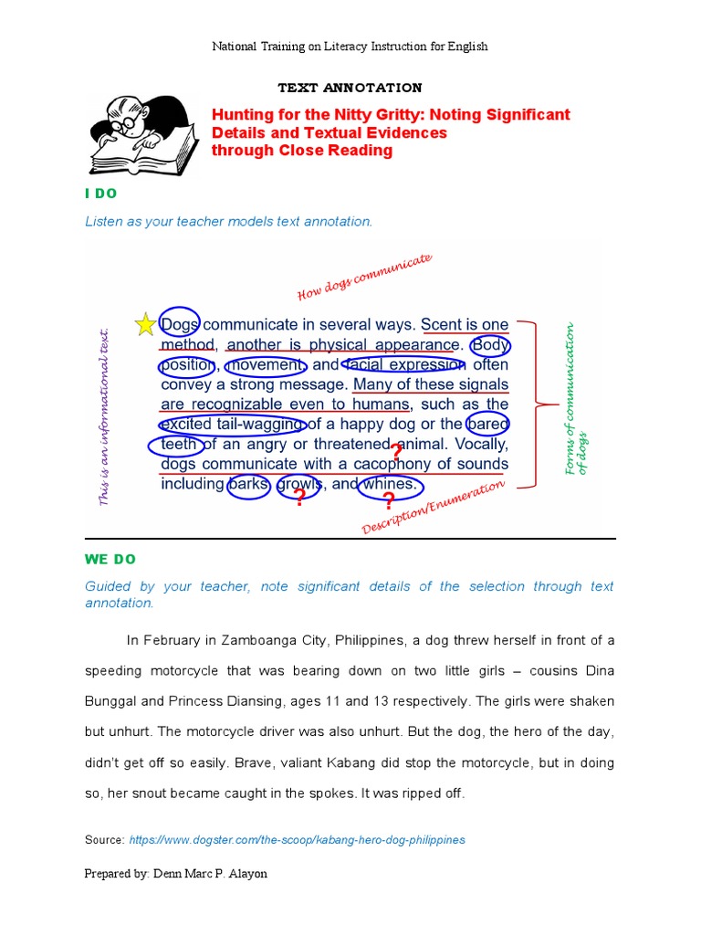 Task Sheet For Text Annotation | PDF