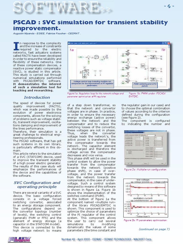 PSCAD: SVC Simulation For Transient Stability Improvement.: Augustin ...