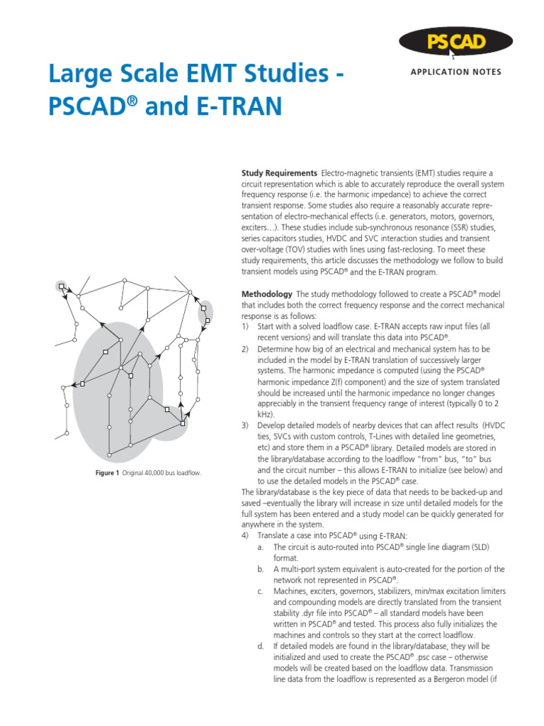 Application Note - Large Scale EMT Studies - PSCAD and E-TRAN PDF | PDF ...