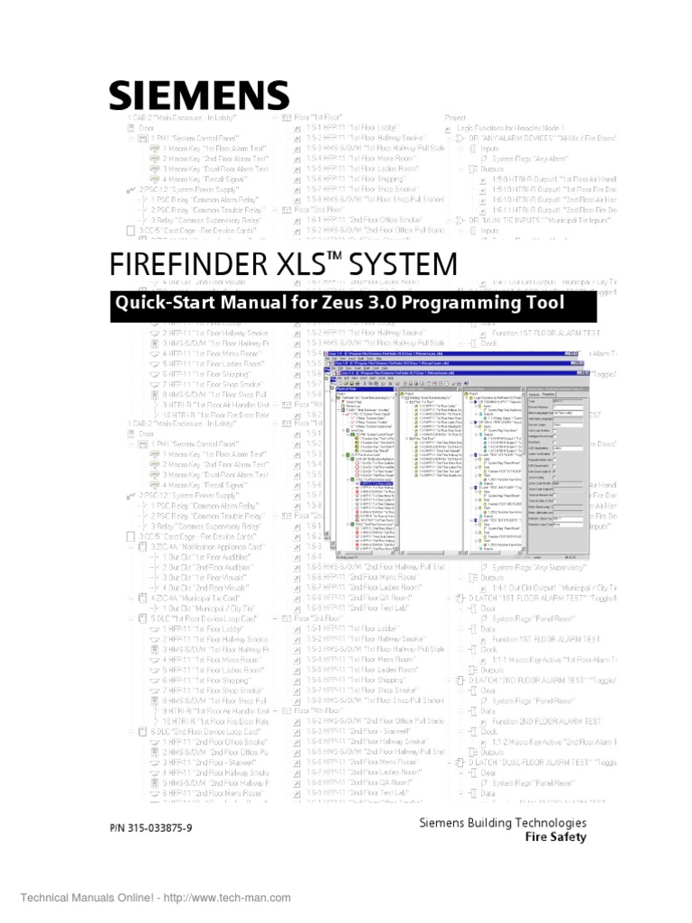 Siemens FireFinder XLS Zeus v3.0 Programming Tool Quick Start Guide PDF | PDF | Menu (Computing ...