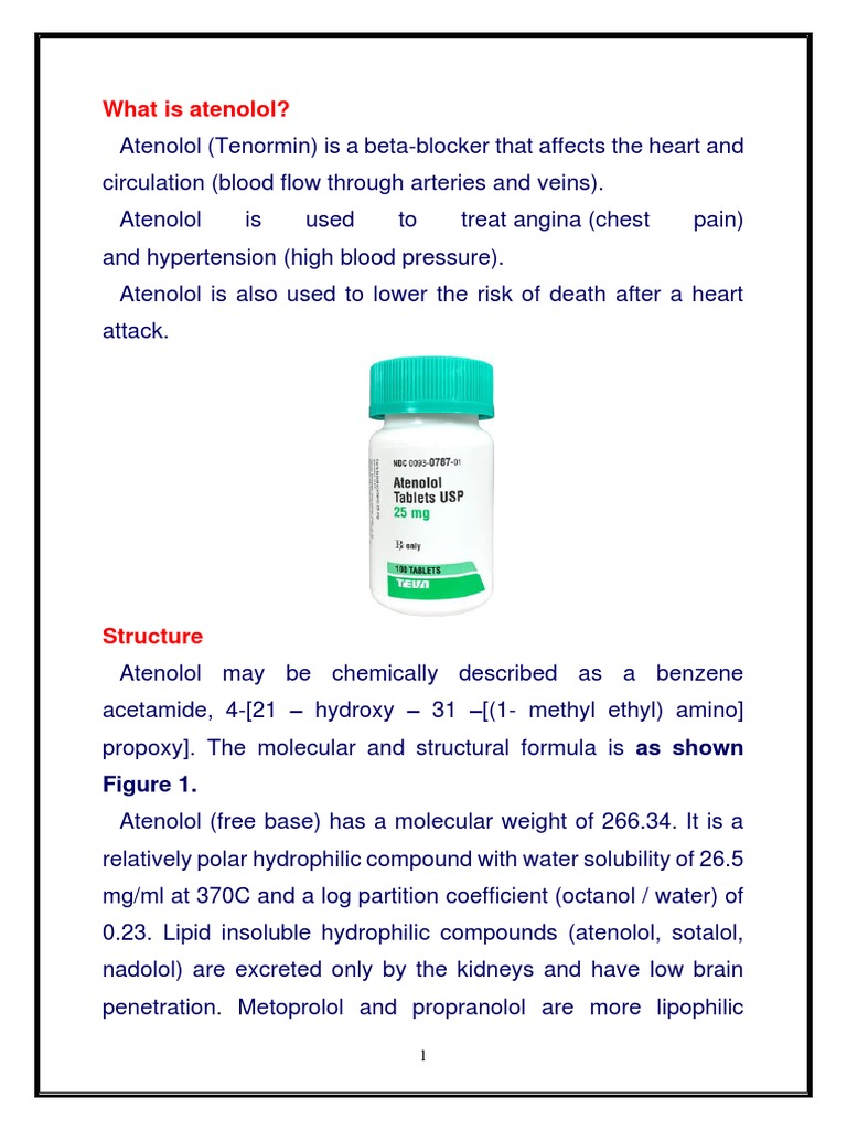 What Is Atenolol | PDF | Angiology | Physiology