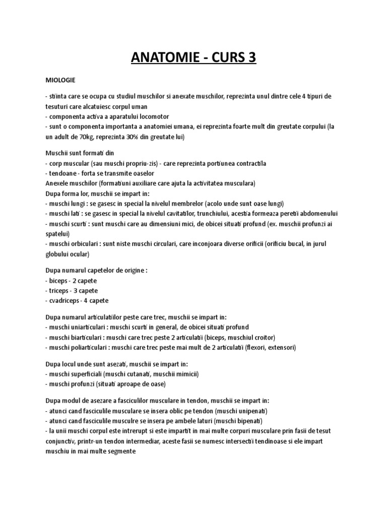 Anatomie Curs 3 | PDF