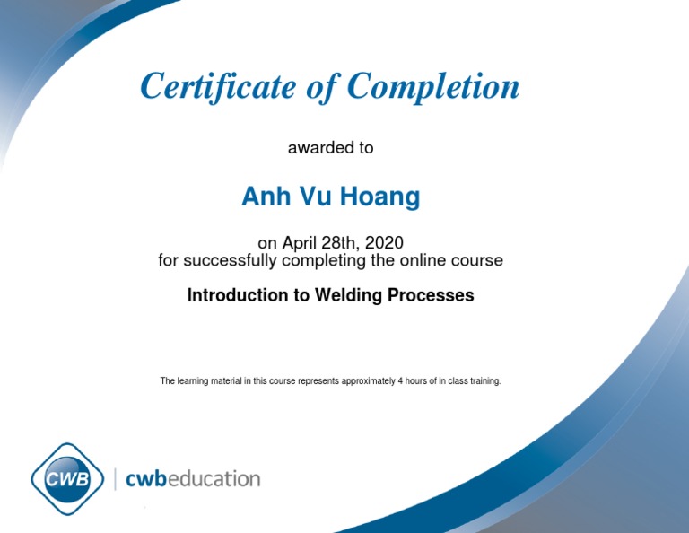 CWBi - 4 - Certificate of Completion | PDF