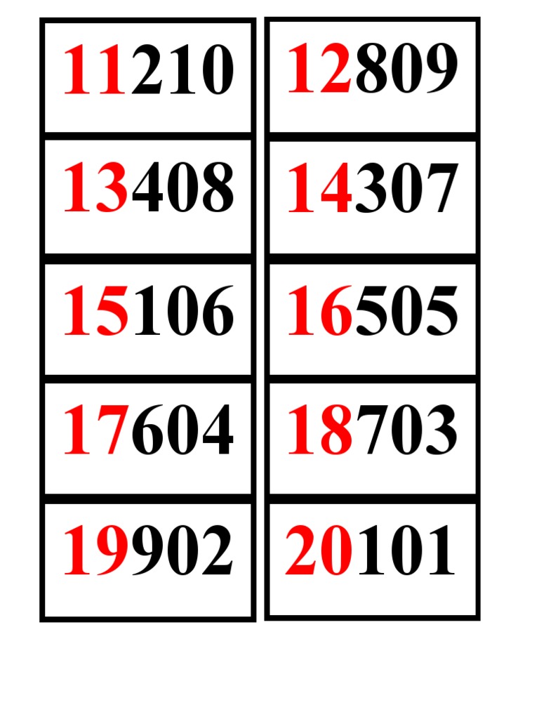 Numbers 1-100000 | PDF