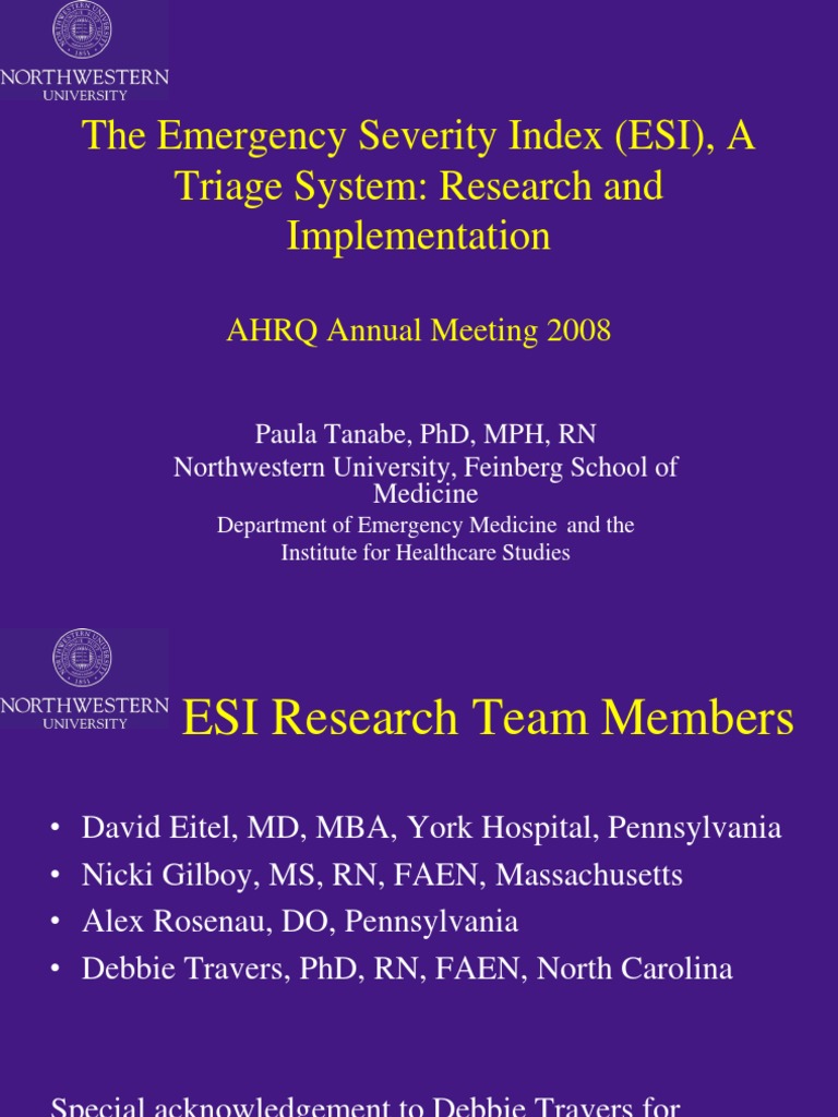 The Emergency Severity Index (ESI), A Triage System: Research and ...