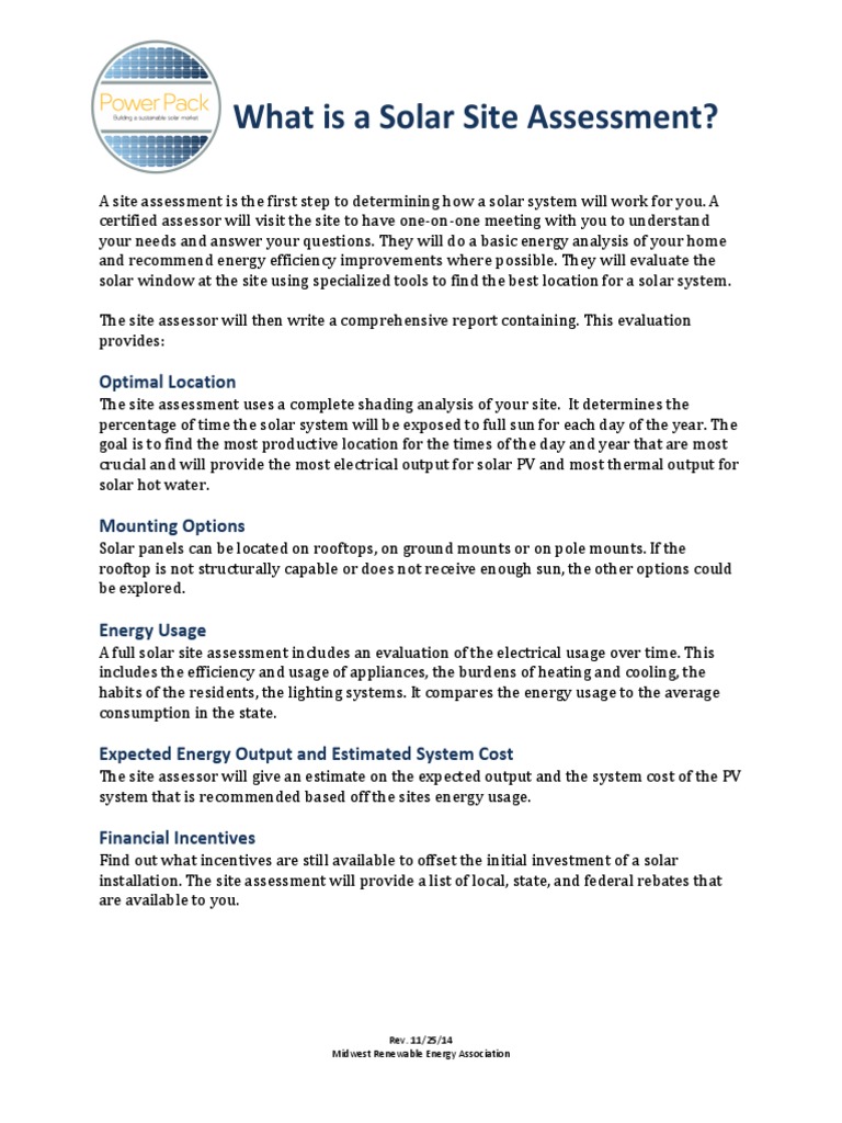 What Is A Solar Site Assessment?: Optimal Location | PDF ...