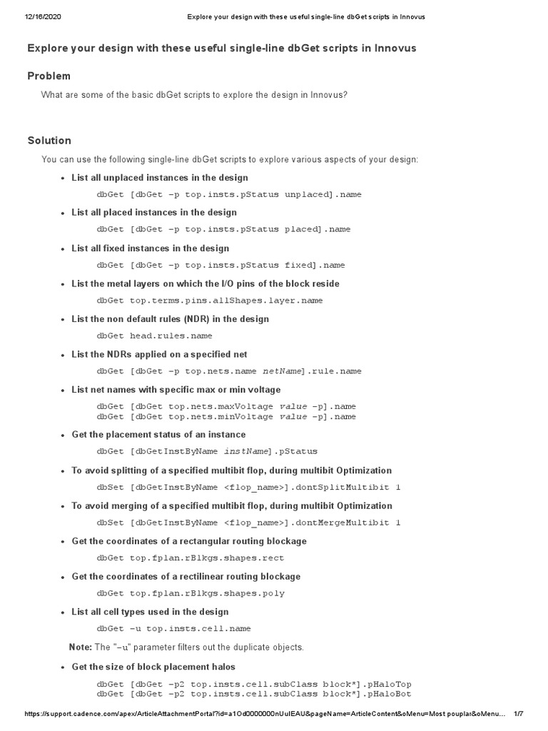 Explore Your Design With These Useful Single Line Dbget Scripts In