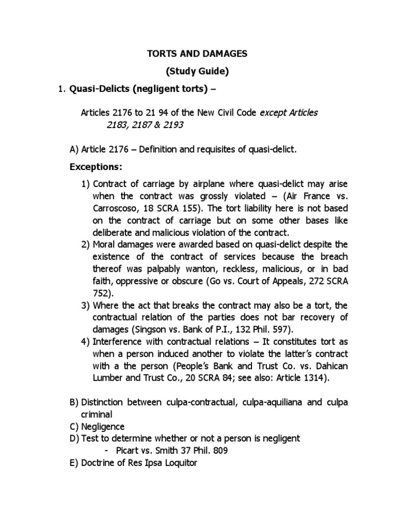 Understanding Torts and Damages Guide | PDF | Tort | Damages