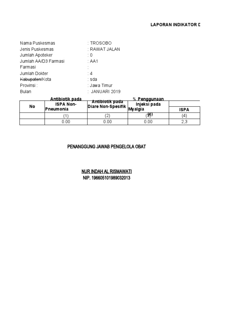 Rumus Capaian Por 2019 | PDF