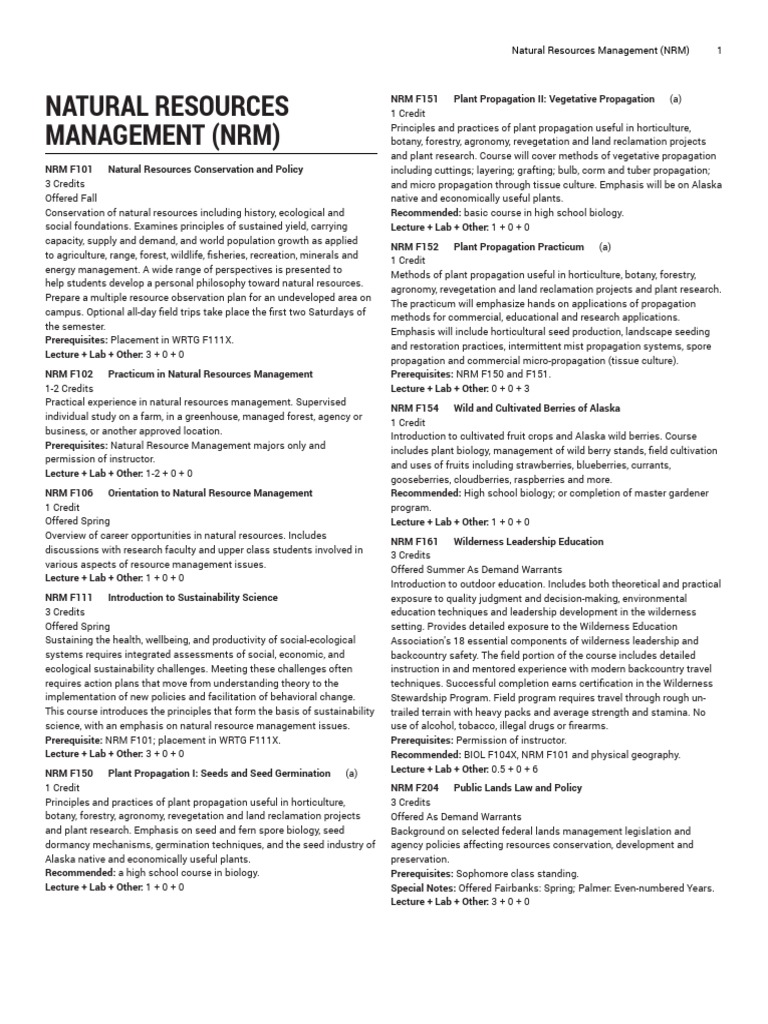 Understanding the Principles and Practices of Natural Resource ...