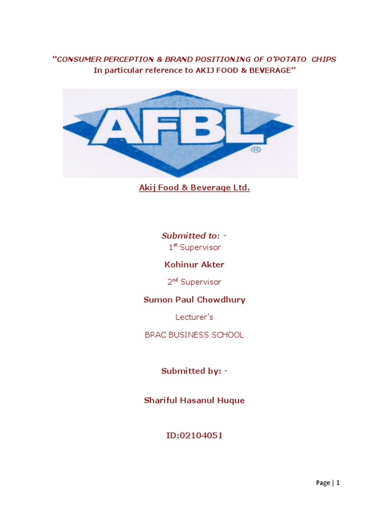 Akij Group Assignment | PDF | Potato Chip | Taste