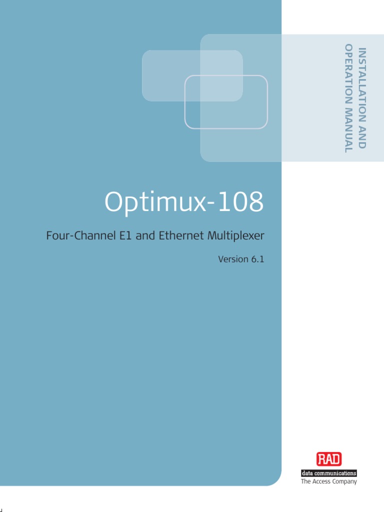 Optimux-108 6.1 MN PDF | PDF | Computer Network | Data Transmission