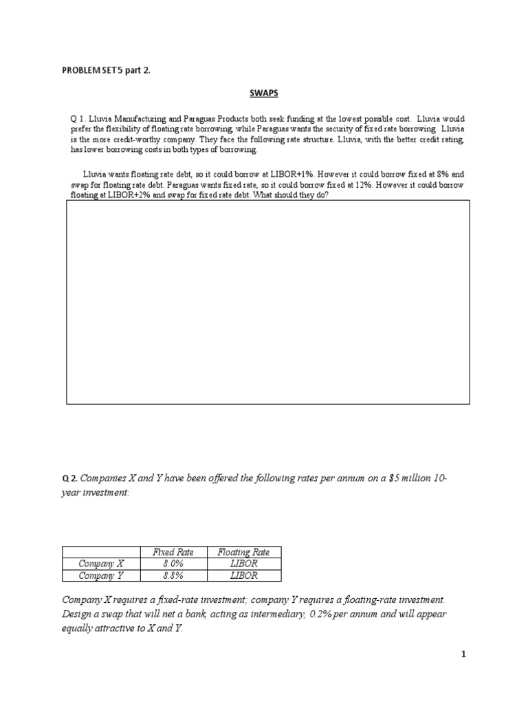 Problem Set 5 Part 2 Swaps Pdf Swap Finance Japanese Yen