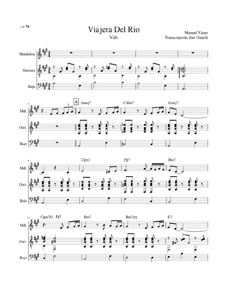 Partitura Viajera Del Rio | PDF