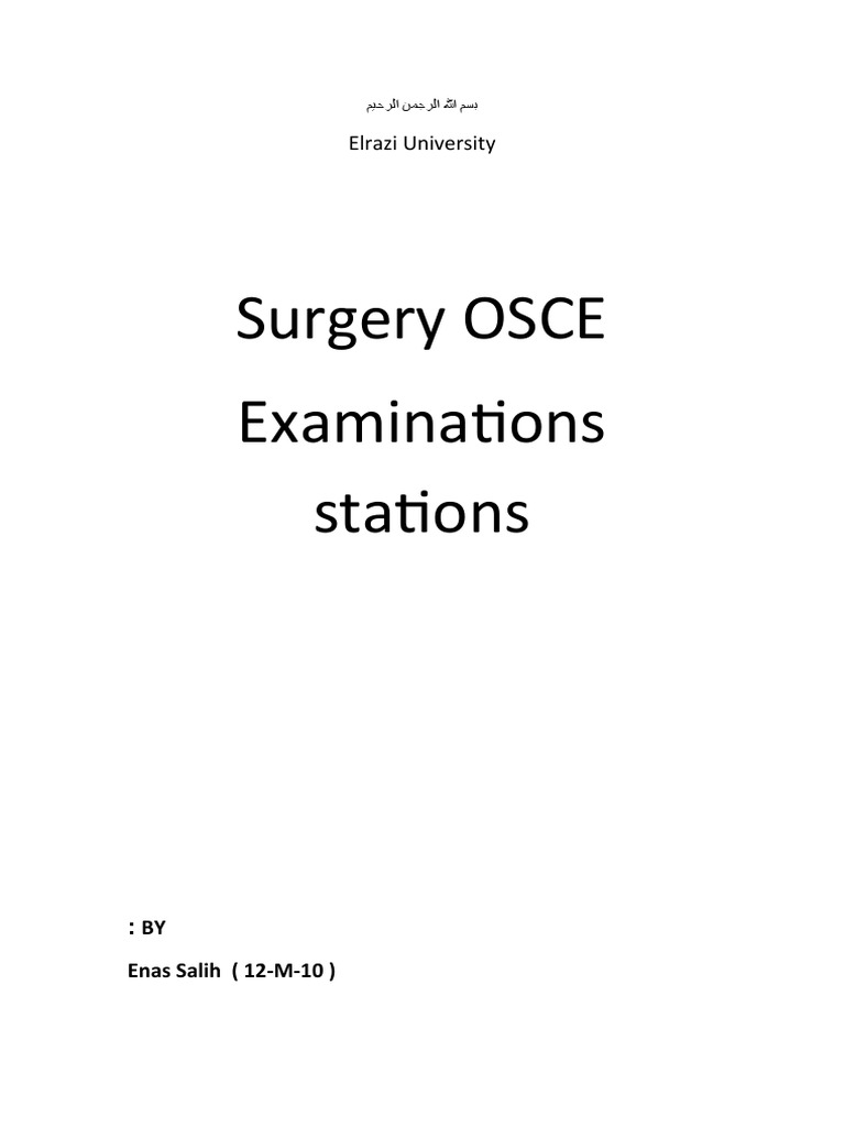 OSCE SURGERY ايناس صالح | PDF | Knee | Thyroid