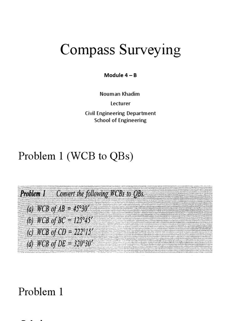 Module 3 B - Compass Surveying Numericals | PDF