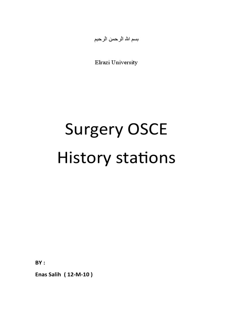 Surgery OSCE: Breast Lump History Guide | PDF | Esophagus ...