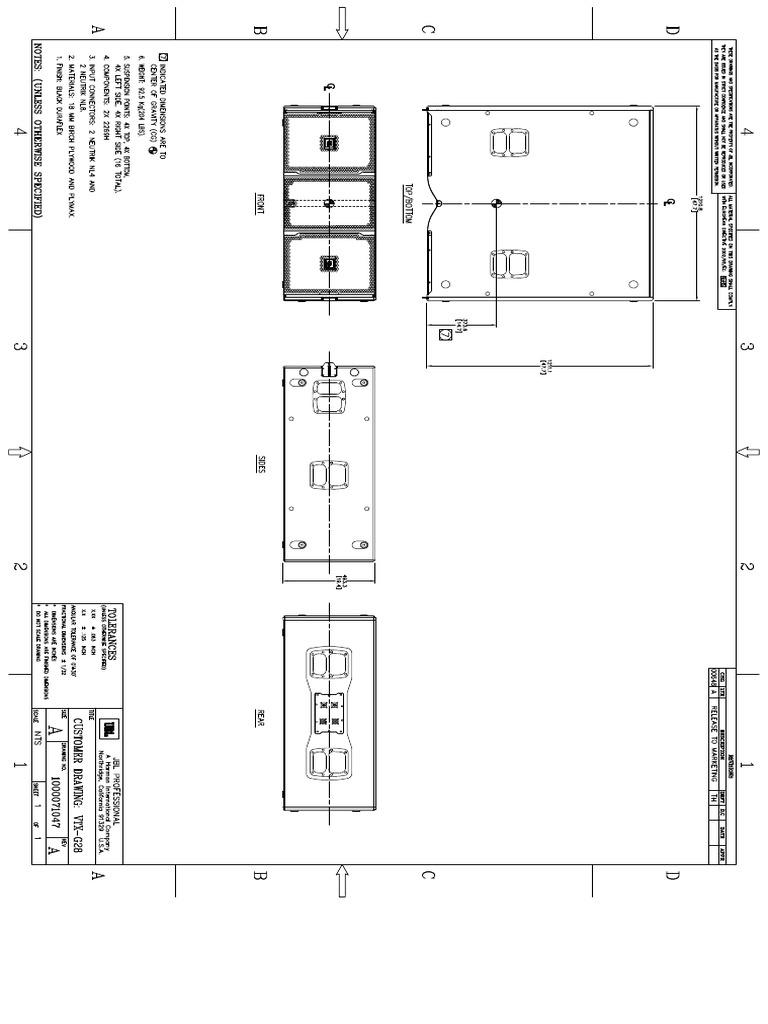 03 JBL VTX G28 S28 2D Drawings PDF | PDF