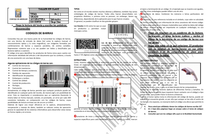 Taller Codigos Barras | PDF | Código de barras | Óptica
