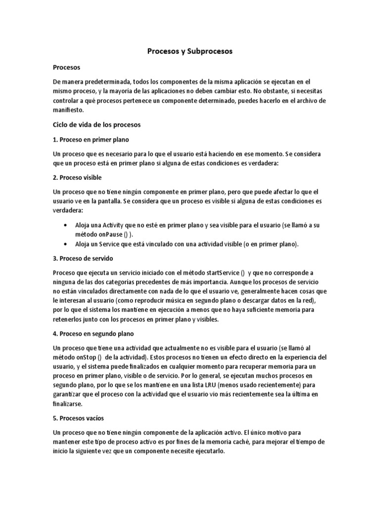 Procesos y Subprocesos | PDF | Hilo (Computación) | Objeto (informática)