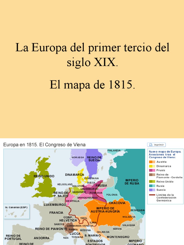 Comentario Mapa 1815 | Descargar gratis PDF | Viajes por Europa ...