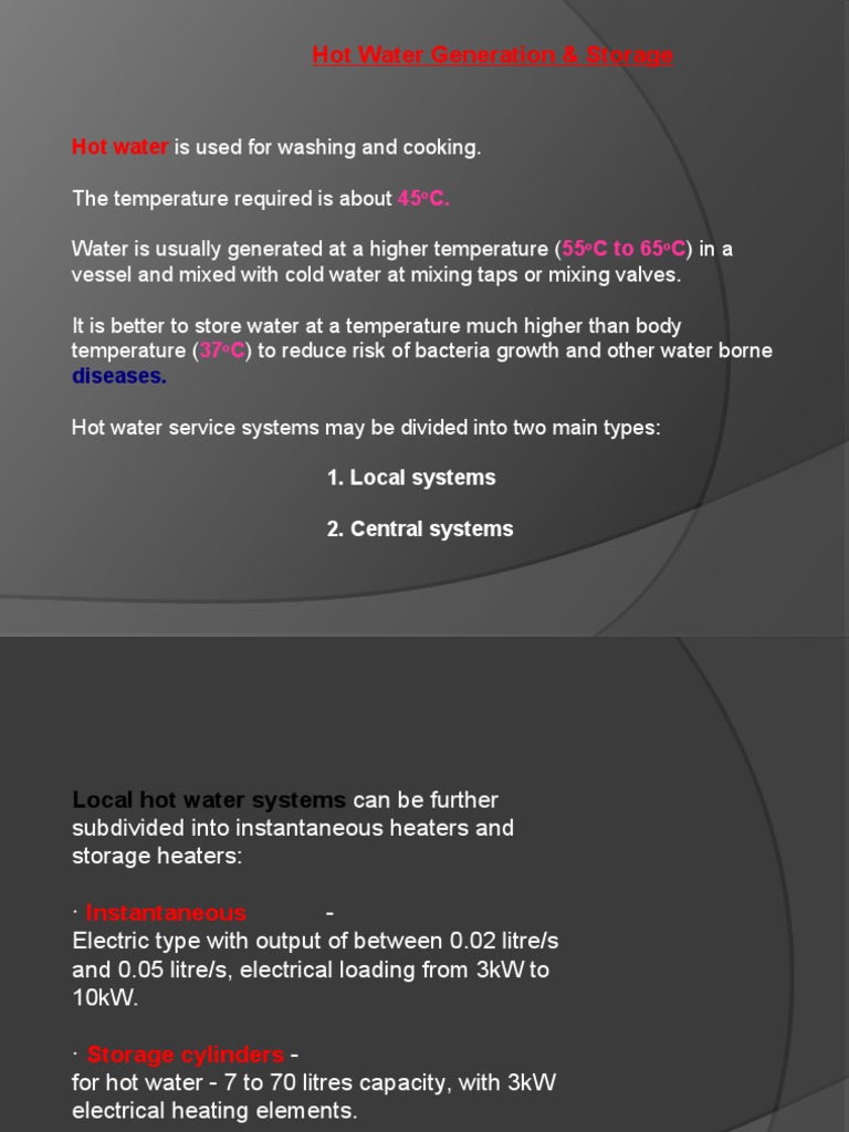 Hot Water Generation and Storage | PDF | Water Heating | Plumbing