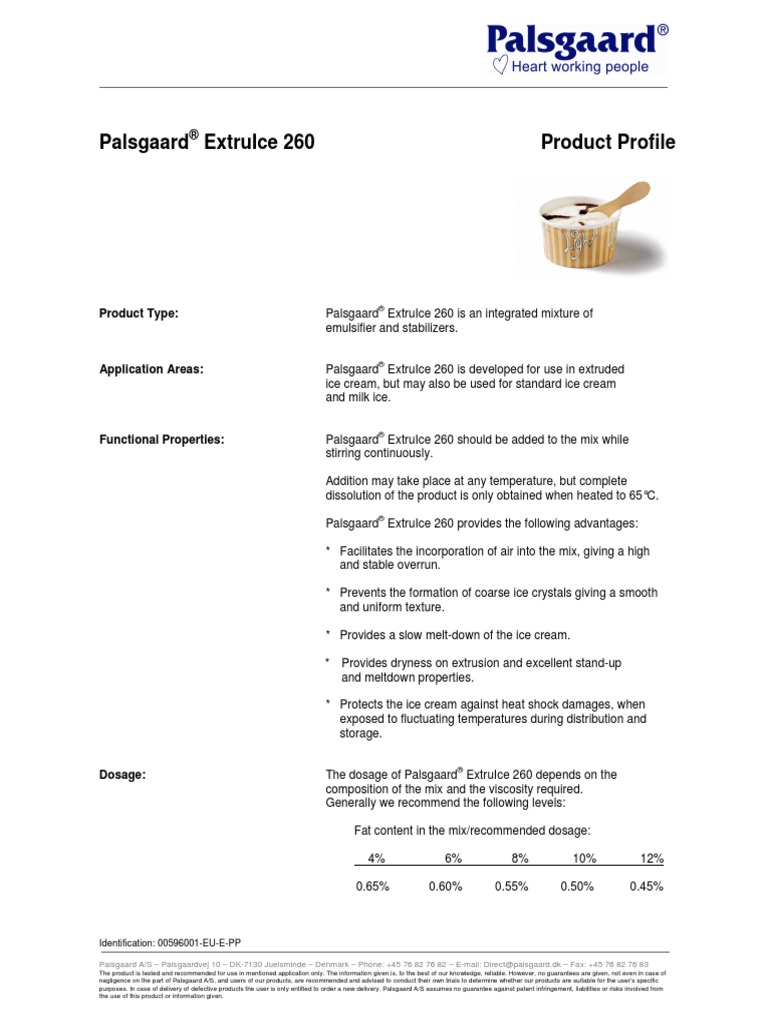Palsgaard Extruice 260 | PDF | Extrusion | Ice