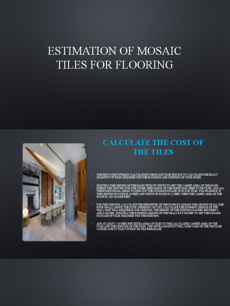 Estimation of Mosaic Tiles For Flooring | PDF | Flooring | Tile