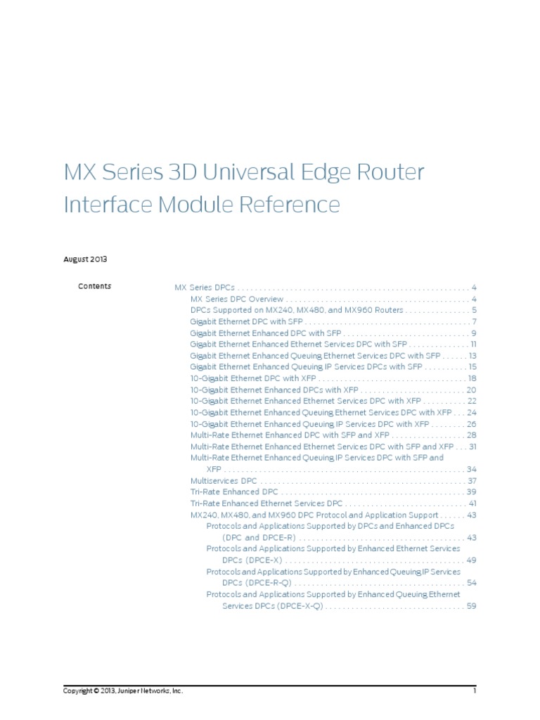 MX Series Line Card Guide | PDF | Ethernet | Networks