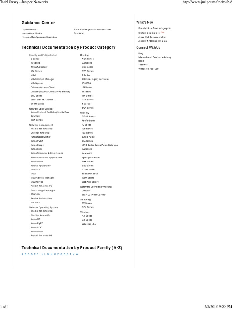 TechLibrary - Juniper Networks | PDF | Juniper Networks | Computer Network