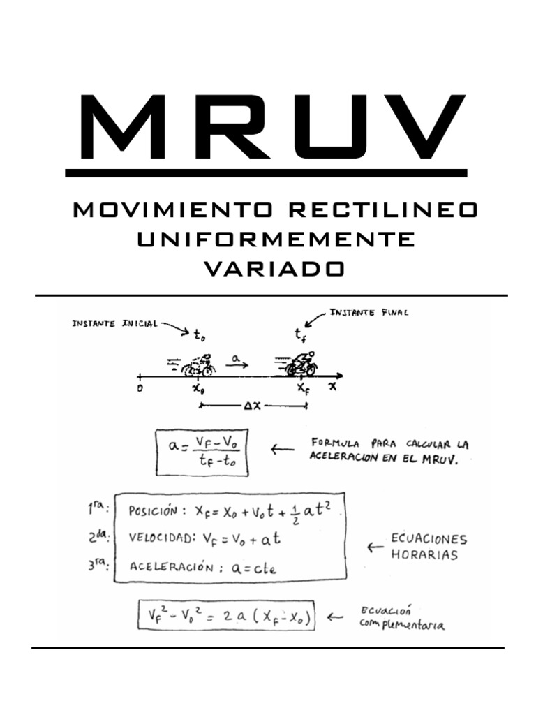 MRUV | PDF | Aceleración | Velocidad
