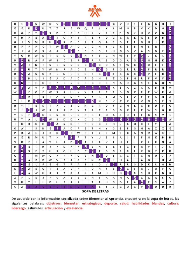 Sopa de Letras | PDF | Bienestar | Medicina