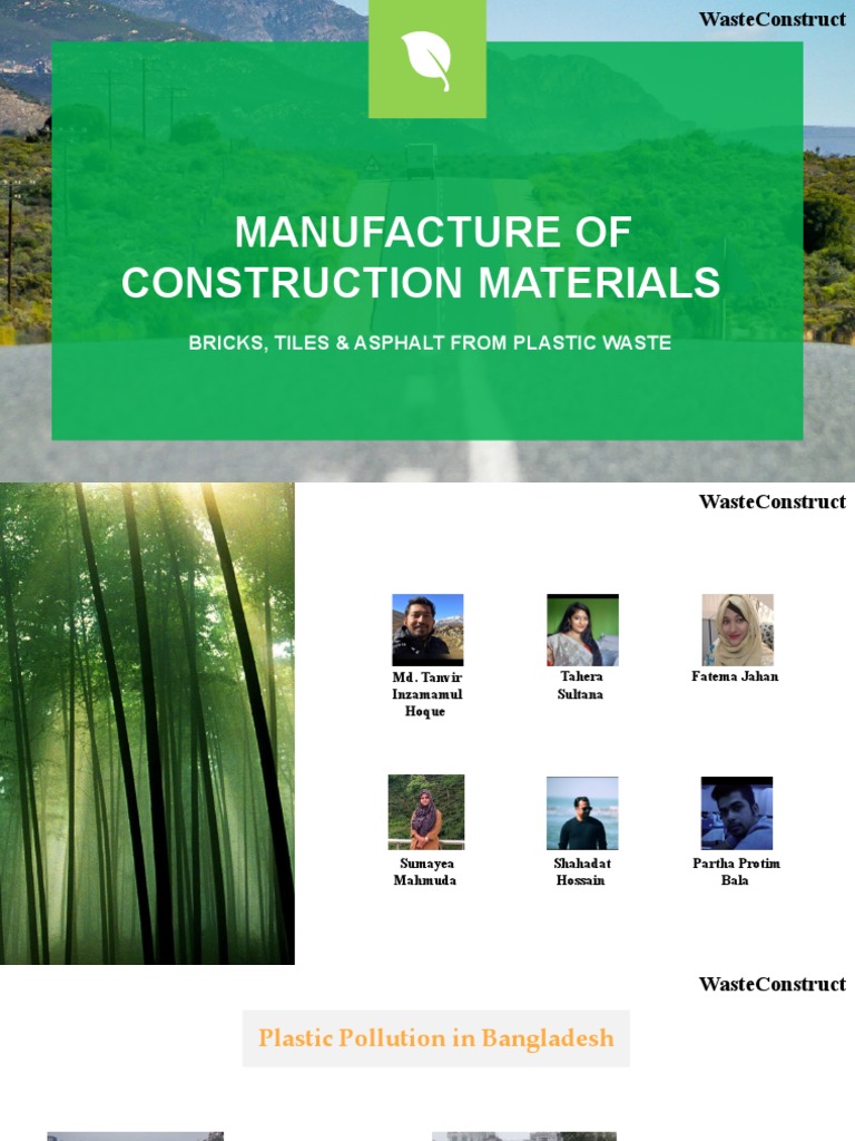 Plastic Waste Construction - Final Presentation | PDF | Reuse ...