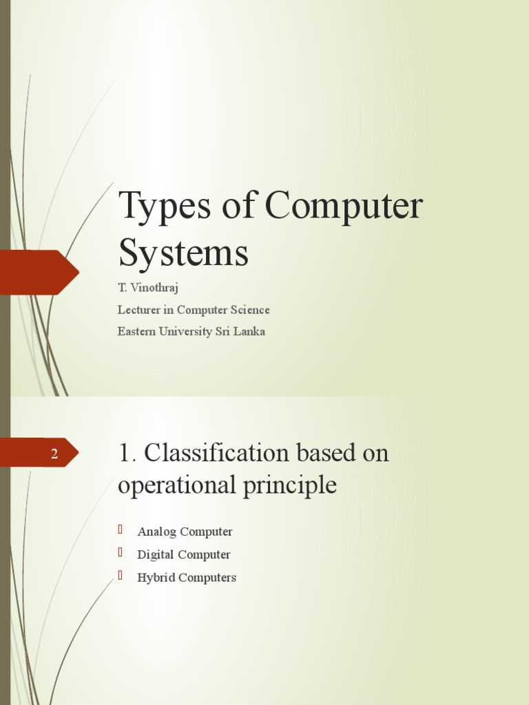 Types of Computer Systems | PDF | Personal Computers | Workstation