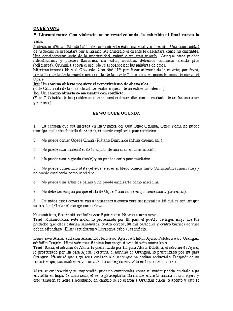 09-Ogbè Yonu | PDF | Religión y creencia