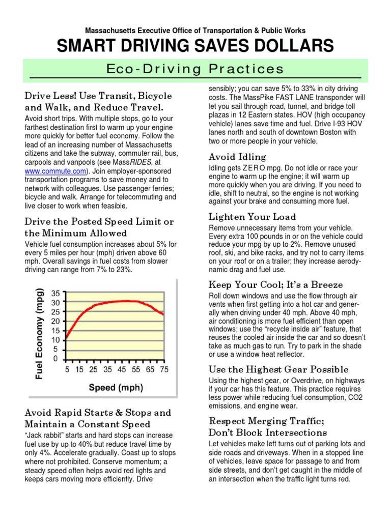 Eco Driving PDF | PDF | Fuel Economy In Automobiles | Fuel Efficiency