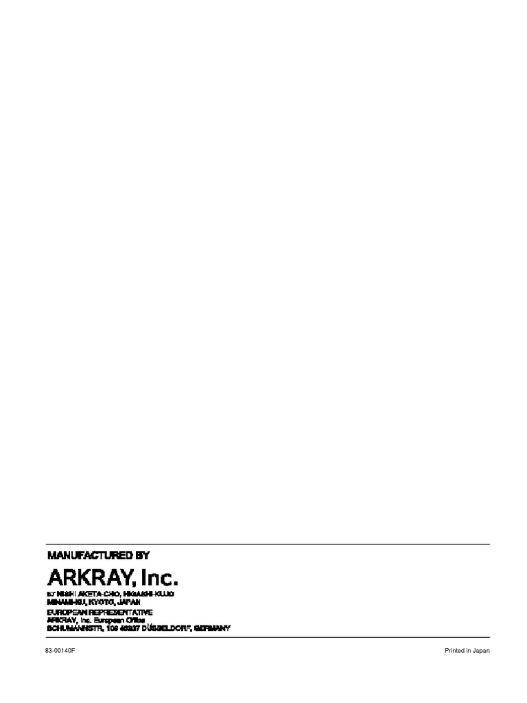 Arkray Spotchem SP-4430 - User Manual | PDF | Spectrophotometry | Power ...