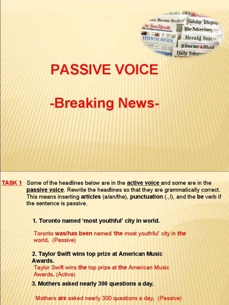 PASSIVE VOICE - Breaking News | PDF | Sports & Recreation | Young Adult