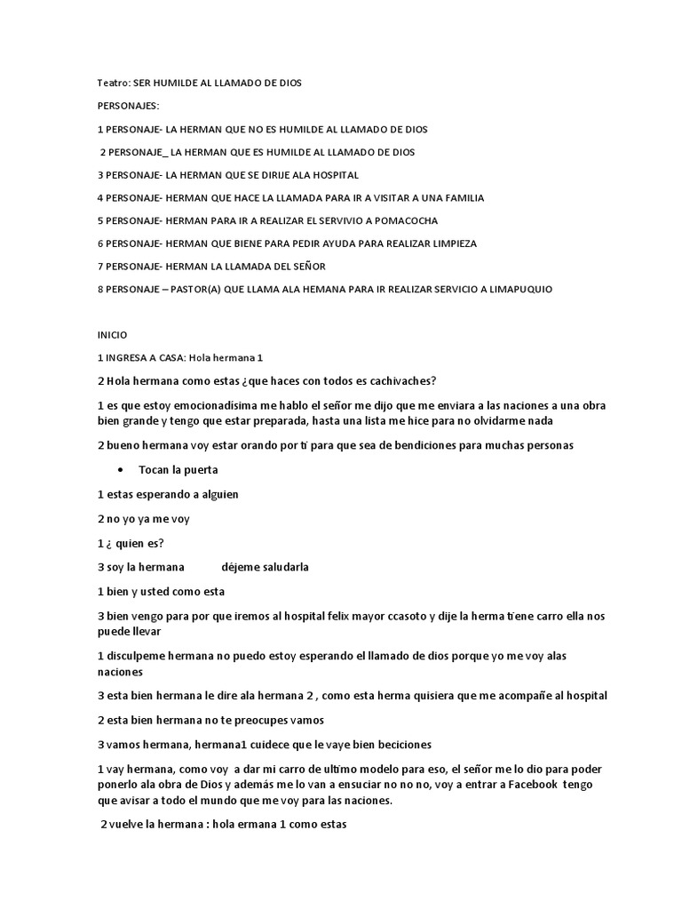 Humildad Y Llamado Divino En El Teatro Pdf Novela Negra Policíaca