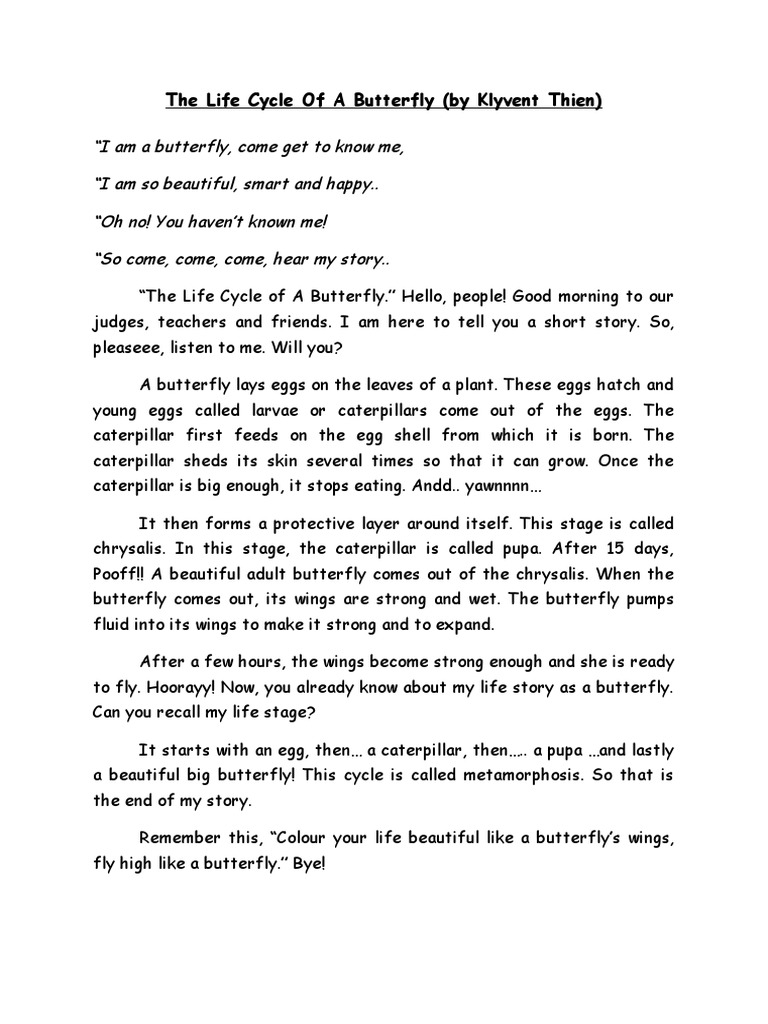 The Life Cycle of A Butterfly | PDF
