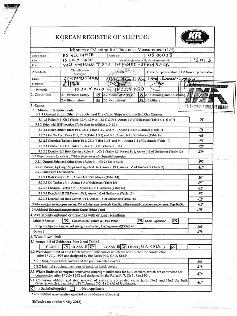 Korean Rigister Of Shippintg: 0,000ζ 4Mベ 4 4R4Ne | PDF | Oil Tanker | Ships