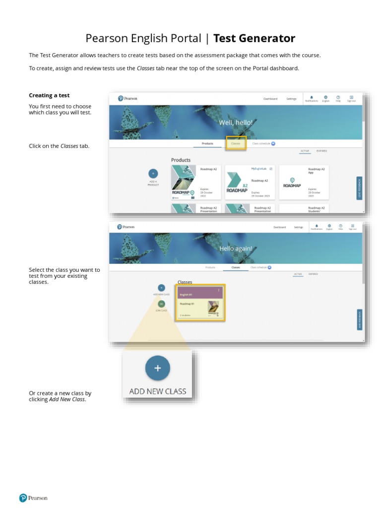 Pearson English Portal Test Generator v1 0 PDF | PDF | Learning ...
